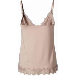 rosemunde Damen rosemunde Spaghettitop &raquo;Billie Strap Top&laquo; Vintage-Spitzenbesatz an Ausschnitt und Saum, feminin rosa 44