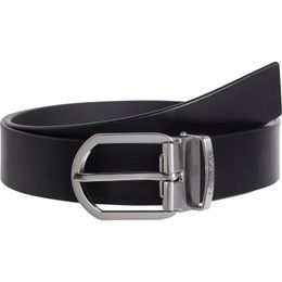 Calvin Klein Herren Lederg&uuml;rtel &raquo;ADJ CASUAL ROUND 35MM&laquo; mit Logopr&auml;gung schwarz