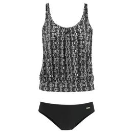 Lascana Damen Lascana Oversize-Tankini bauchbedeckende Oversize-Form, bis D-Cup geeignet schwarz 36, N-Gr