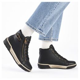 Rieker Damen Winterboots , Schn&uuml;rboots, High Top Sneaker mit praktischem Rei&szlig;verschluss schwarz 40
