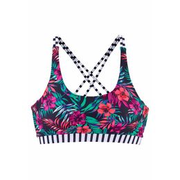 Venice Beach Damen Bustier-Bikini-Top &raquo;Summer&laquo; mit gerkreuzten Tr&auml;gern blau 36, N-Gr