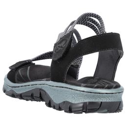 Rieker Damen Riemchensandale , Sommerschuh, Sandalette, Klettschuh, in sportiver Optik schwarz 41