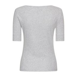 BOSS Orange Damen BOSS Orange Henleyshirt &raquo;Espen Premium Damenmode&laquo; mit Knopfleiste am V-Ausschnitt silber L