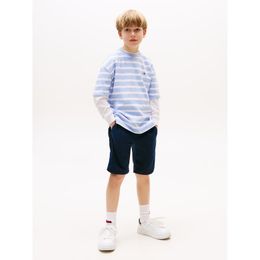 Tommy Hilfiger Jungen T-Shirt &raquo;INTERLOCK STRIPE HTR T-SHIRT SS&laquo; f&uuml;r Kinder bis 16 Jahre, mit kleinem Flag-Label blau 5 (110)
