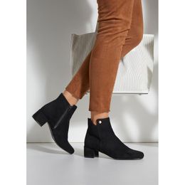 Lascana Damen Lascana Stiefelette mit bequemen Blockabsatz, Ankle Boots, Stiefel VEGAN schwarz 39