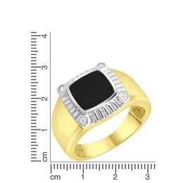 Firetti Herren Fingerring &raquo;Schmuck Geschenk Silber 925 Silberring Siegelring&laquo; mit Achat, Zirkonia (synth.) schwarz