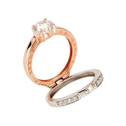 Firetti Damen Fingerring &raquo;Schmuck Geschenk Silber 925 Silberring "in Liebe"&laquo; mit Zirkonia (synth.) rosa