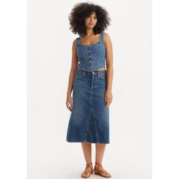 Levi's Levi's Damen Jeansrock &raquo;HR A LINE DECON SKIRT&laquo; in trendy Midi-L&auml;nge mit ausgefranster Kante blau 25