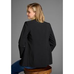 Laura Scott Damen Longblazer mit konstrastfarbigem Innenfutter schwarz 40