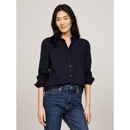Tommy Hilfiger Damen Hemdbluse &raquo;ESS POPLIN REGULAR SHIRT&laquo; mit Popeline, gesticktem Logo blau 38