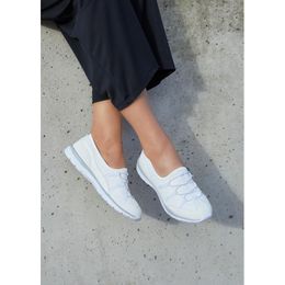 Lascana Damen Lascana Sneaker &raquo;Halbschuh, Freizeitschuh, Slipper,&laquo; zum Reinschl&uuml;pfen mit elastischen Schn&uuml;rb&auml;ndern VEGAN grau 42