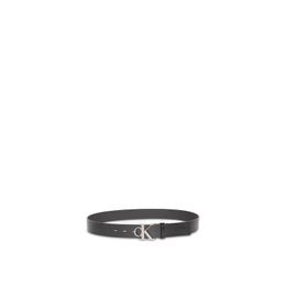 Calvin Klein Herren Lederg&uuml;rtel &raquo;MONOGRAM BUCKLE 35MM&laquo; Gr&ouml;&szlig;enverstellbar silber