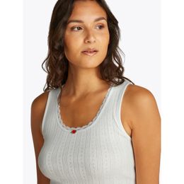 Tommy Jeans Damen Tanktop &raquo;TJW SLIM POINTELLE TANK TOP&laquo; mit Spitze, mit Lochmuster beige XL (42)