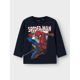 name it Jungen Langarmshirt &raquo;NMMJUICE SPIDER NREG LS TOP NOOS MAR&laquo; blau 110