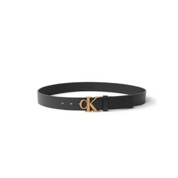 Calvin Klein Jeans Herren Lederg&uuml;rtel &raquo;MONOGRAM BUCKLE FIXED BELT 35MM&laquo; schwarz