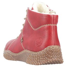 Rieker Damen Winterboots , Schn&uuml;rboots, Stiefelette, High Top Sneaker mit Innenrei&szlig;verschluss rot 36