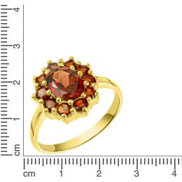 Firetti Damen Silberring &raquo;Schmuck Geschenk Silber 925 Fingerring Damenring Entourage Blume&laquo; mit Granat bunt
