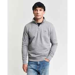 Gant Herren Sweatshirt &raquo;REG SHIELD HALF ZIP SWEAT&laquo;, mit Logostickerei auf der Brust grau XL