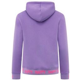 Zwillingsherz Damen Hoodie &raquo;"Always Positive"&laquo;, Kapuze, Stickerei, Fronttasche, B&uuml;ndchen-Schriftzug, Langarm lila SM (S/M)