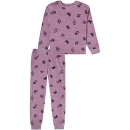Schiesser Relaxanzug »Nightwear« 2 Stk. tlg., mit Allover-Print mauve 152 152 Langer Mädchenschlafanzug von Schiesser