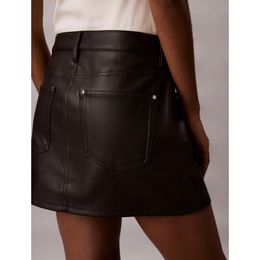Calvin Klein Jeans Damen Lederimitatrock &raquo;FAUX LEATHER 5PKT MINI SKIRT&laquo; Regular fit schwarz 6 (38/S) Trachtenmode