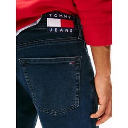 Tommy Jeans Herren Gerade Jeans &raquo;Scanton Slim&laquo; Mit Markenlabel aus Leder hinten blau 36, L&auml;nge 30