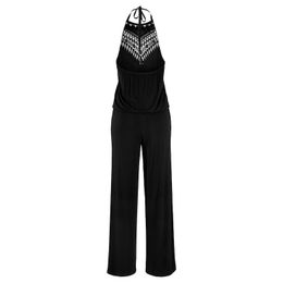 Lascana Neckholder-Overall mit Spitzeneinsatz am Ausschnitt, sommerlicher Jumpsuit mit Taschen schwarz 34, N-Gr Neckholder-Overall
