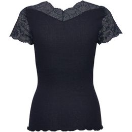 rosemunde Damen rosemunde Spitzenshirt &raquo;Beatha Lace Capsleeve T-Shirt&laquo; wundersch&ouml;ne elastisch weiche Vintage-Spitze an Ausschnitt und &Auml;rmeln schwarz 