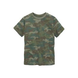 Kidsworld Jungen Kidsworld T-Shirt &raquo;in cooler Tarnoptik&laquo; Kurzarm, stylischer Allover-Druck gr&uuml;n 164/170