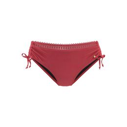 s.Oliver Damen s.Oliver Bikini-Hose &raquo;Aiko&laquo; mit H&auml;keloptik rot 34, N-Gr