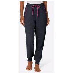 Relaxhose feel good, Damen, Gr. 36/38, Normalgr&ouml;&szlig;en, blau (marine, pink), 60% Baumwolle, 40% Polyester, unifarben, Hosen Relaxhose