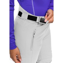 Maier Sports Damen Skihose &raquo;Vroni slim&laquo; Damen Schneehose, wind- und wasserdicht, 2 RV-Taschen, Slim Fit wei&szlig; 36, Normalgr&ouml;&szlig;en