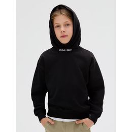 Calvin Klein Jeans Jungen Kapuzensweatshirt &raquo;NECK EMBRO LOGO TERRY HOODIE&laquo;, f&uuml;r Kinder bis 16 Jahre, Logo-schriftzug schwarz 4 (104)