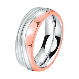 DOOSTI Unisex DOOSTI Trauring &raquo;Schmuck Geschenk Edelstahl Trauring Ehering Partnerring LIEBE&laquo; wahlweise mit oder ohne Zirkonia rosa