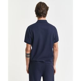 Gant Herren Poloshirt &raquo;REG SHIELD SS PIQUE POLO&laquo; mit Logo und Flachstrickkragen 100% Baumwolle Pique blau 4XL
