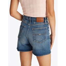 Tommy Jeans Damen Shorts &raquo;MOM SHORT BI0134&laquo; mit Logo-Badge, in blauer Waschung blau 29, N-Gr