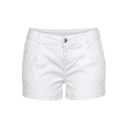 Lascana Shorts aus Baumwollstretch mit Taschen, kurze Hose, Freizeitlook weiß 38 - N-Gr N-Gr 38 Shorts mit modischen Bundfalten vorn