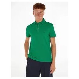 Poloshirt Tommy Hilfiger "1985 SLIM POLO mit Piqu&eacute;-Struktur und Stickerei", Herren, Gr. 3XL, gr&uuml;n (olympic gr&uuml;n), Piqu&eacute;, Obermaterial: 96% Baumwolle, 4% Elasthan, bestickt, unifarben, Basic, slim fit, eingesetzt B&uuml;ndchen, Shirts, meliert, casual, slim fit, Baumwollmix, Polokragen