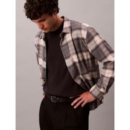 Calvin Klein Jeans Damen Langarmhemd &raquo;LS BRUSHED PLAID EASY SHIRT&laquo; Mit Rundhalsausschnitt, regular fit schwarz L, N-Gr