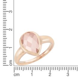 JAMELLI Damen Fingerring &raquo;Silber 925 ros&eacute;-vergoldet mit echtem Rosenquarz&laquo; rot
