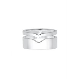 Elli Damen Fingerring &raquo;Bandring Breit Geo Design 925 Sterling Silber&laquo; silber