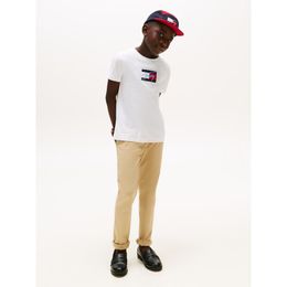 Tommy Hilfiger Jungen T-Shirt &raquo;TOMMY SCRIPT FLAG PRINT TEE SS&laquo; f&uuml;r Kinder bis 16 Jahre, mit Logo-Print wei&szlig; 80