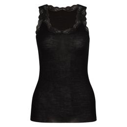 Calida Damen Calida Spitzentop &raquo;Richesse Lace&laquo; edler Spitzenbesatz, Feinripp-Qualit&auml;t, w&auml;rmend schwarz L (48/50)