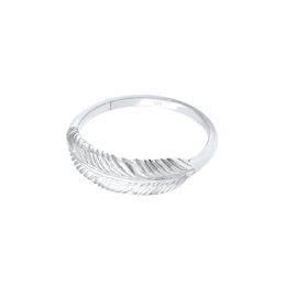 Elli Fingerring »Silberring Feder 925 Sterling Silber« Silber 54 mm Schlichter Ring für Damen mit Feder Motiv
