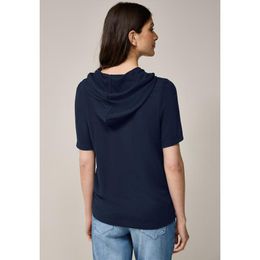 Cecil Damen Kapuzenshirt mit feiner Struktur blau M (40)