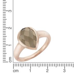JAMELLI Damen Fingerring &raquo;925 Silber ros&eacute; vergoldet Rauchquarz&laquo; rot