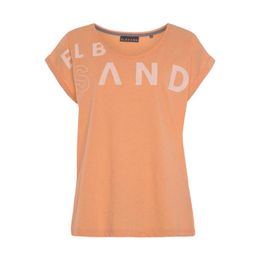 ELBSAND Damen T-Shirt aus weichem Jersey, Kurzarmshirt, sportlich und bequem orange L (40)