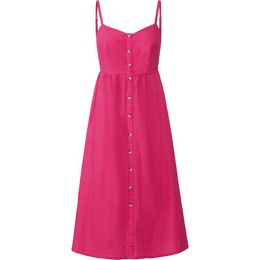 Lascana Damen Lascana Sommerkleid aus Leinenmix mit Baumwolle, Midikleid, Strandkleid pink 34, N-Gr