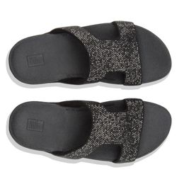 fitflop Damen Pantolette &raquo;MARLI&laquo; Sommerschuh, Strandschuh, Sandale, Flats mit Glitzer-Details schwarz 39