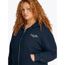 Tommy Hilfiger Curve Damen Sweatjacke &raquo;CRV REG SCRIPT ZIP HOODIE&laquo; in Gro&szlig;en Gr&ouml;&szlig;en, Kapuze, Zipper, Logoschriftzug blau 52